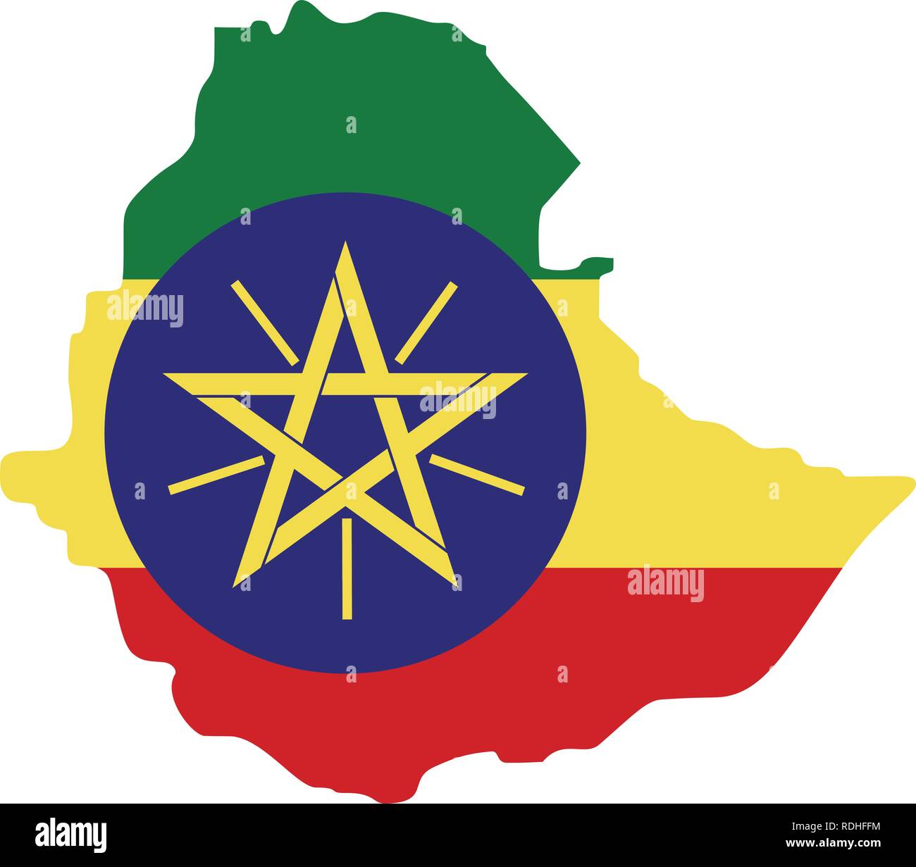 map of Ethiopia with flag inside. Ethiopia map vector illustration ...