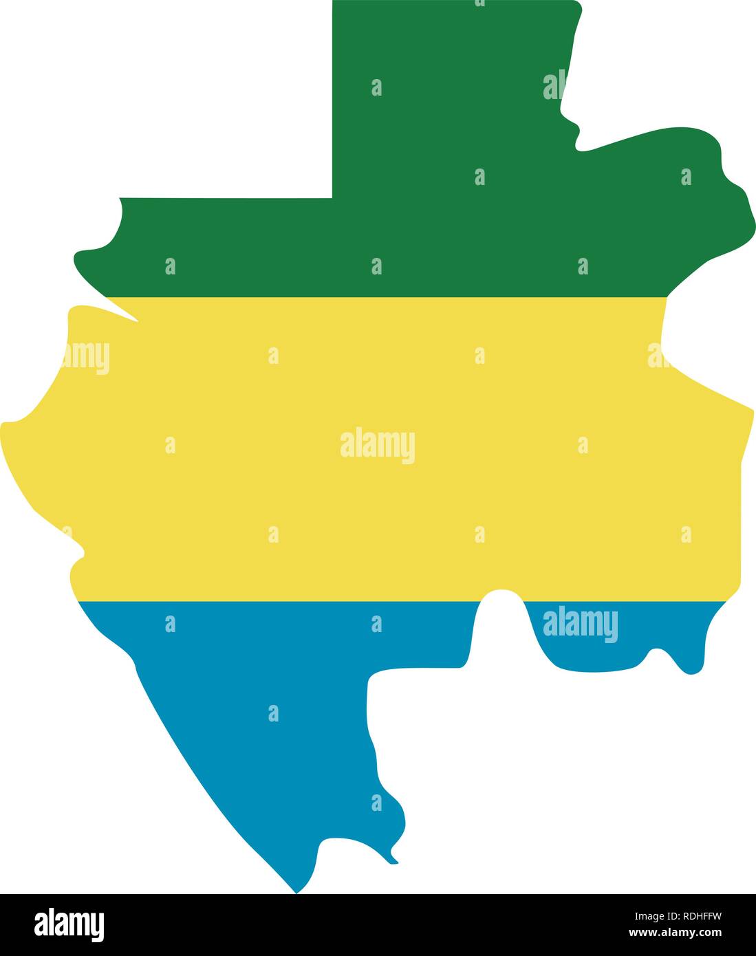 map of Gabon with flag inside. Gabon map vector illustration Stock ...