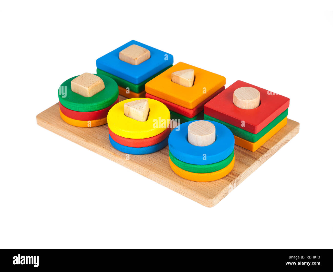 Photo of a wooden toy children's sorter with small wooden details in ...
