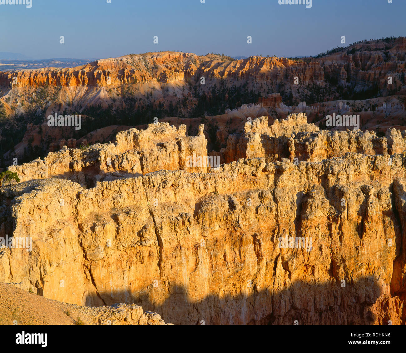 USA, Utah, Bryce Canyon National Park, Colorful spires called hoodoos ...