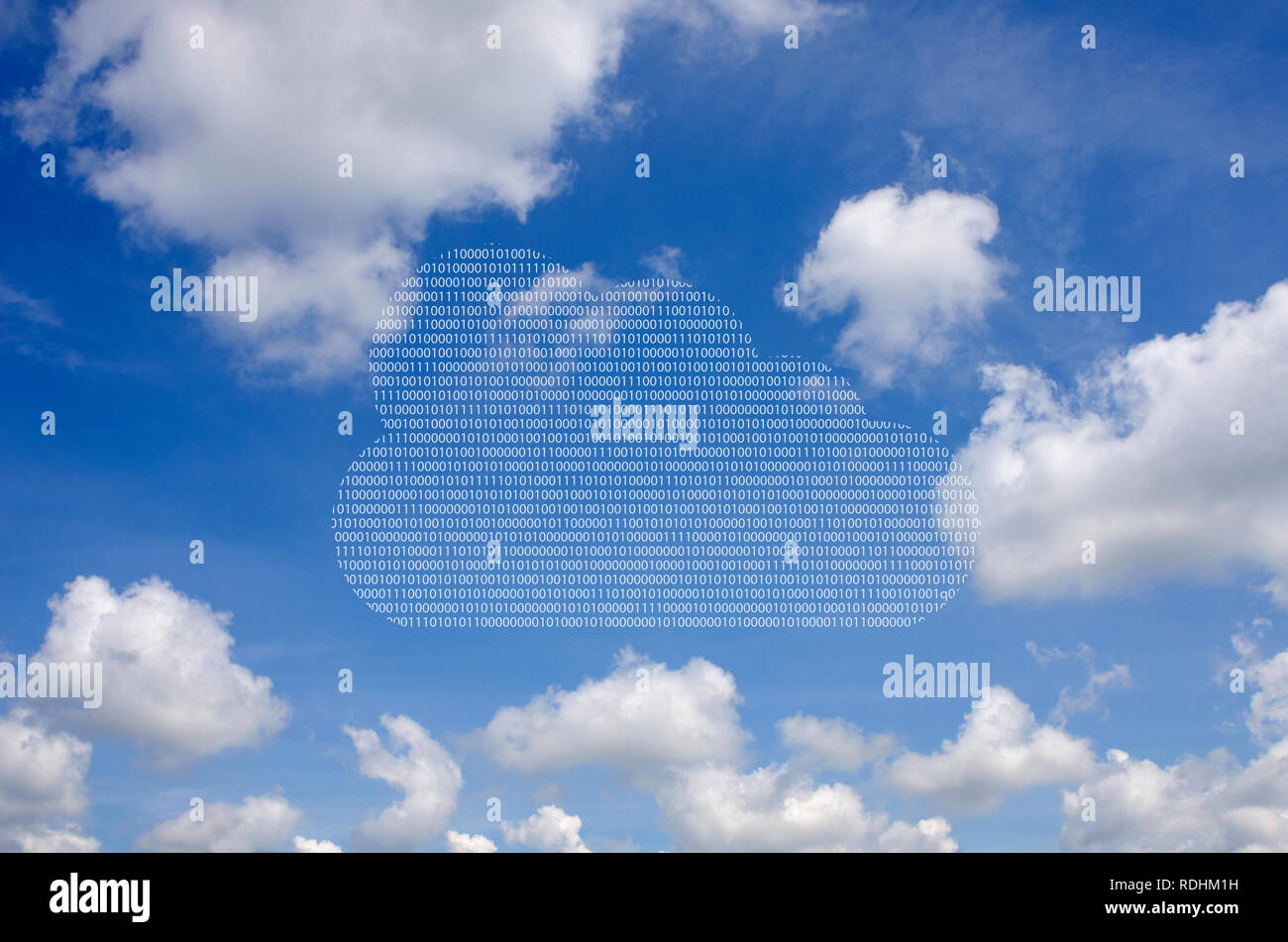 Cloud Computing in Code Against a Blue Sky Stock Photo - Alamy