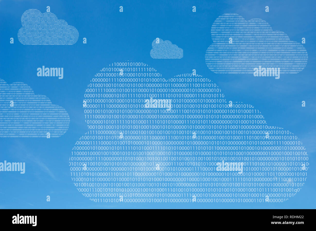 Cloud Computing in Code Against a Blue Sky Stock Photo - Alamy
