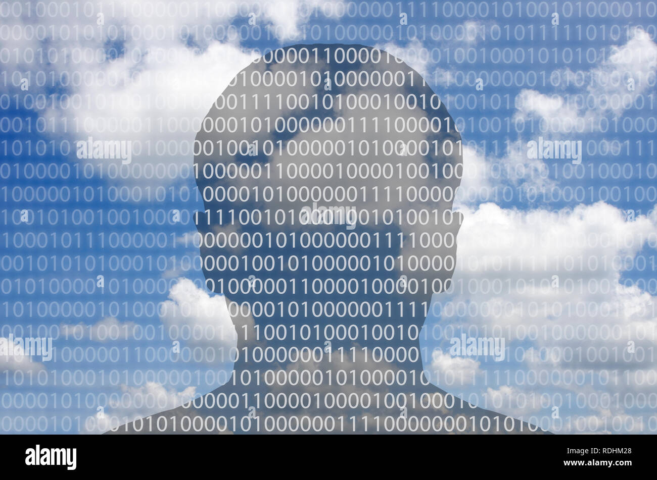 Cloud Computing in Code Against a Blue Sky Stock Photo - Alamy