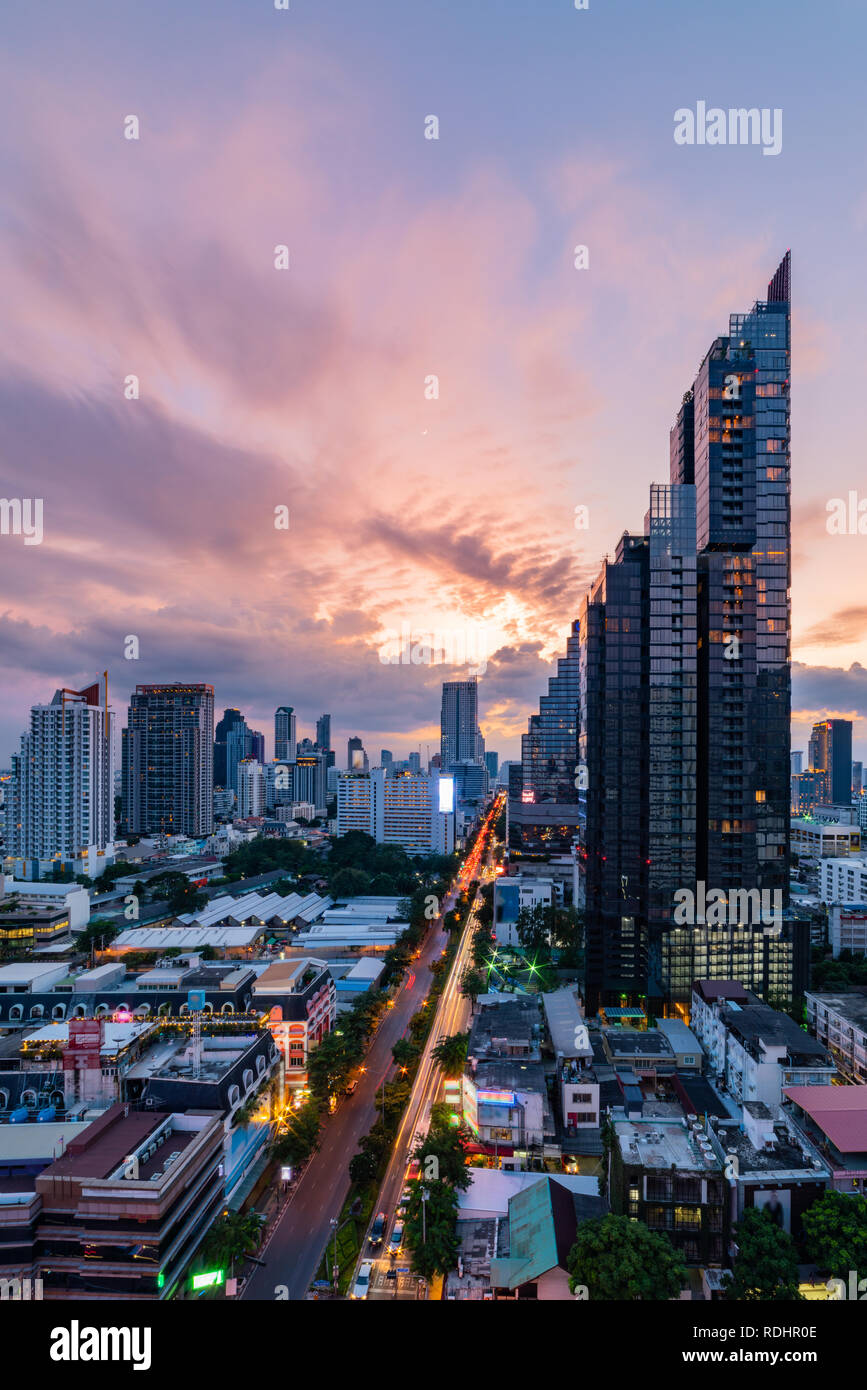 Cityscape of Bangkok, capital of Thailand during twilight Stock Photo ...