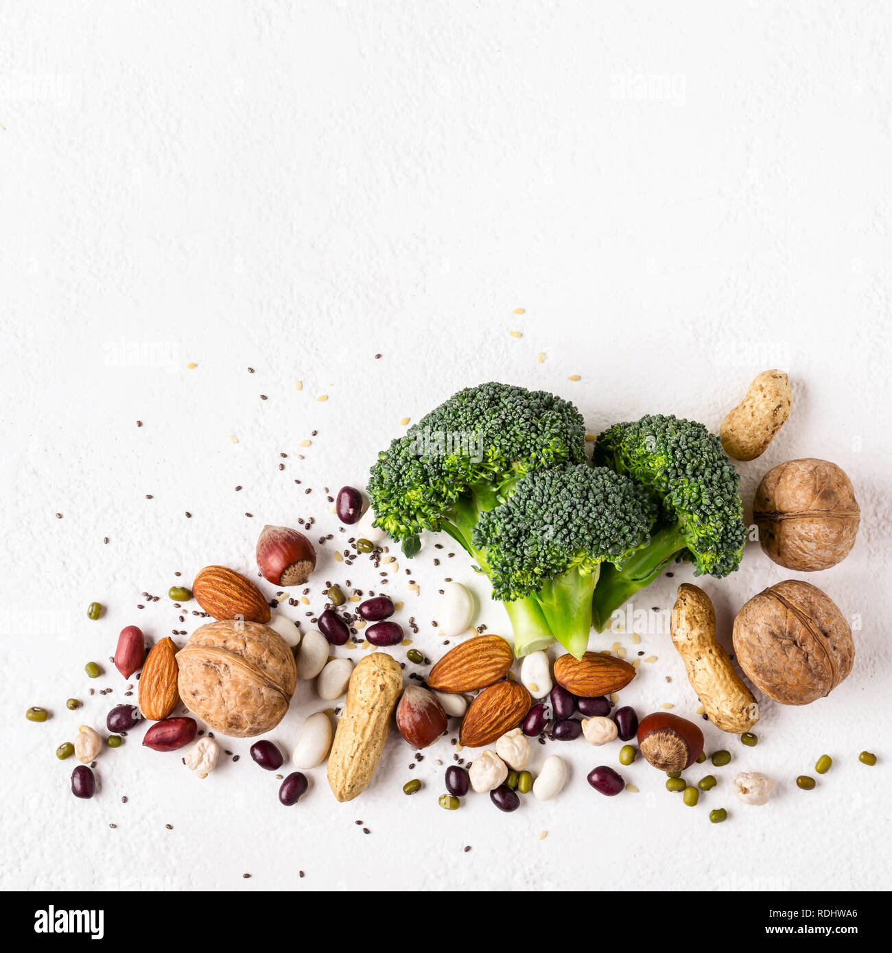 Vegan healthy food. Sources of vegetable protein Stock Photo - Alamy
