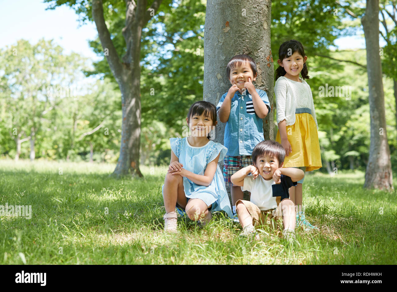 Japanese kids in a city park Stock Photo - Alamy