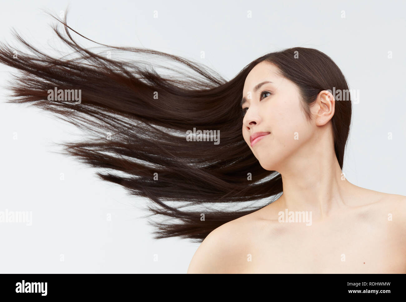 Young Japanese model with beautiful hair Stock Photo - Alamy
