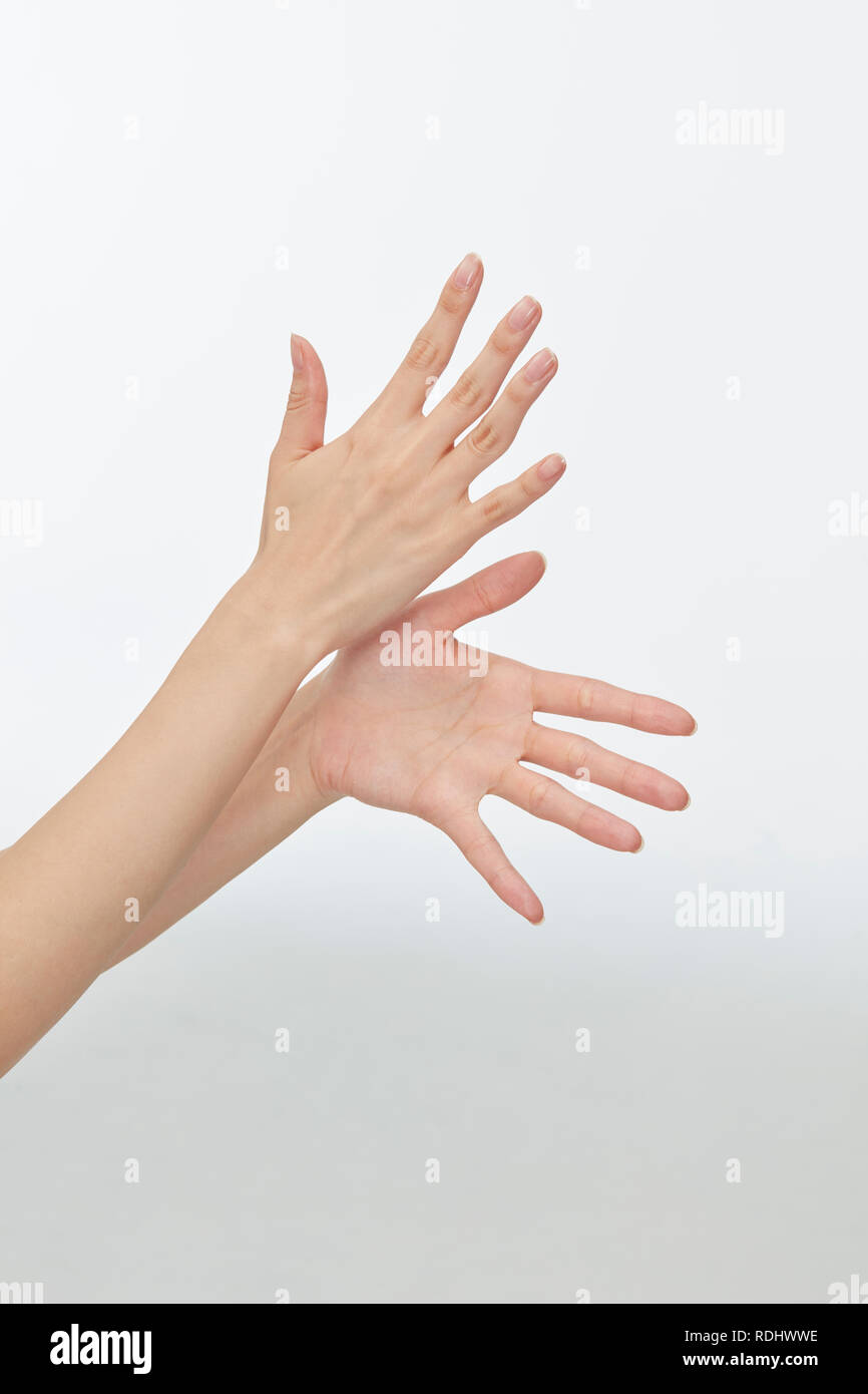 Japanese model hands Stock Photo - Alamy