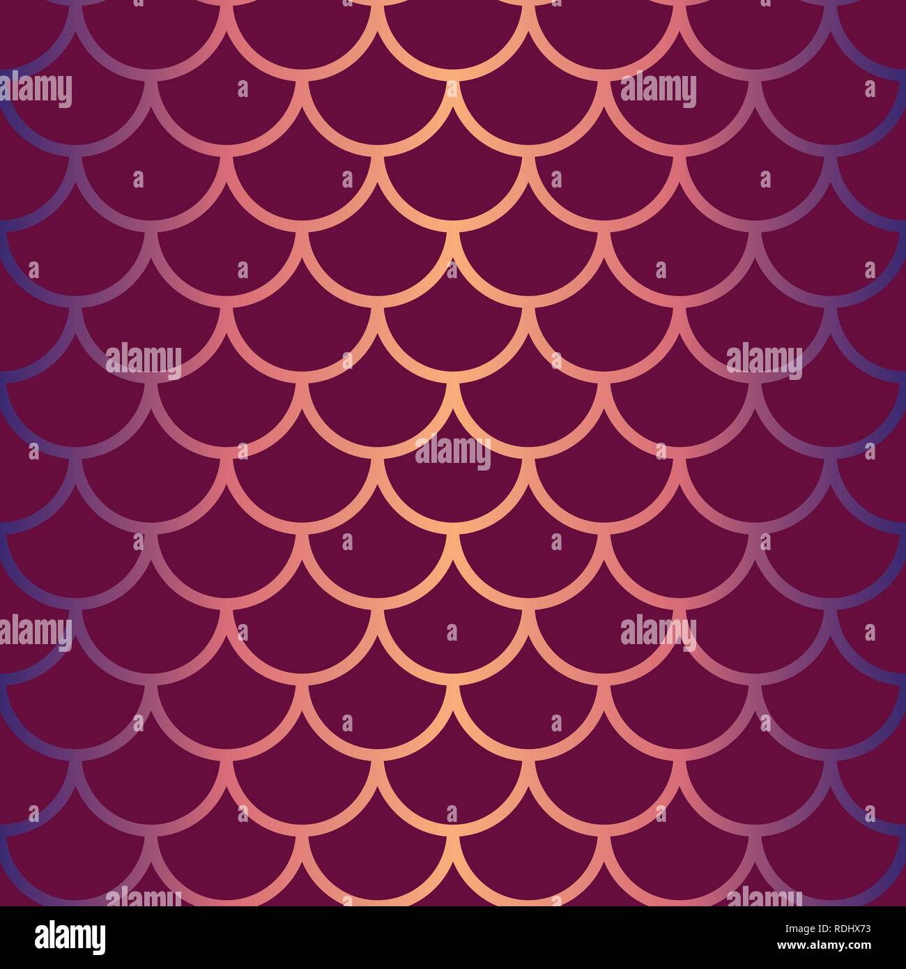 Vector fish scale repeat seamless pattern in peach and purple gradient ...