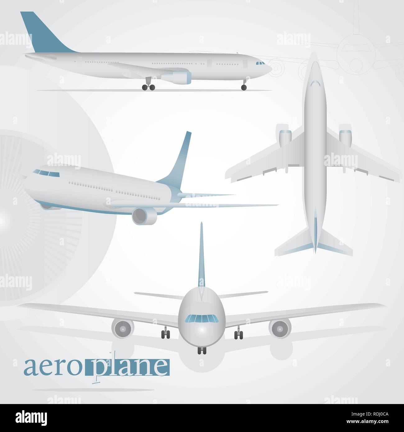 Aeroplane side view vector hi-res stock photography and images - Alamy