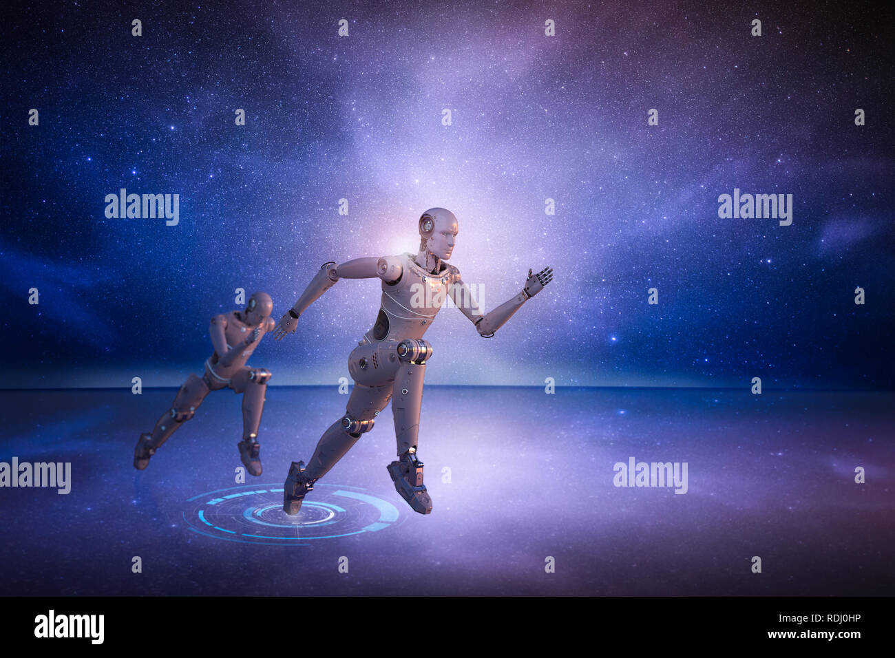 Fast speed technology concept with 3d rendering artificial intelligence ...