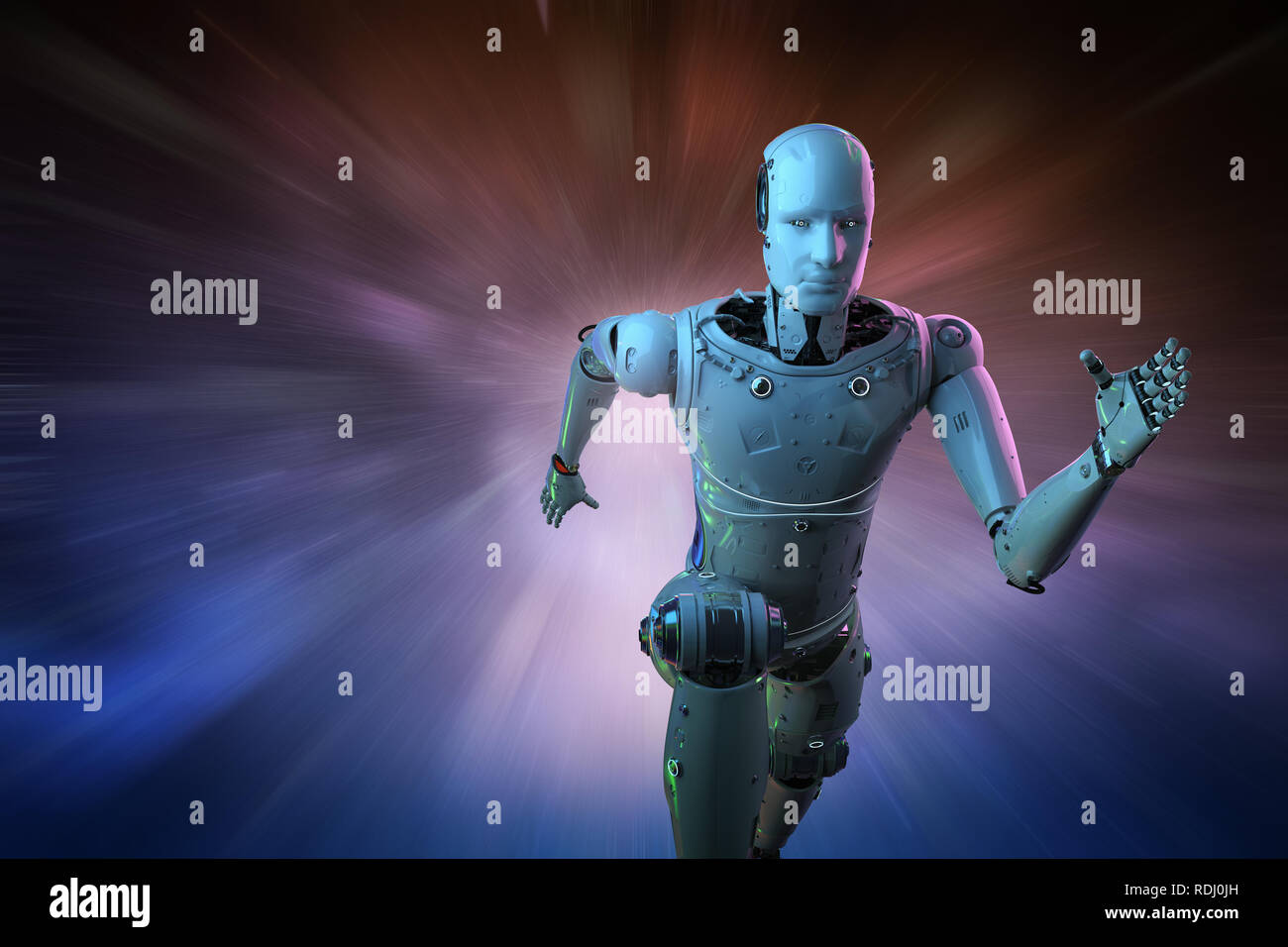 Fast speed technology concept with 3d rendering artificial intelligence ...