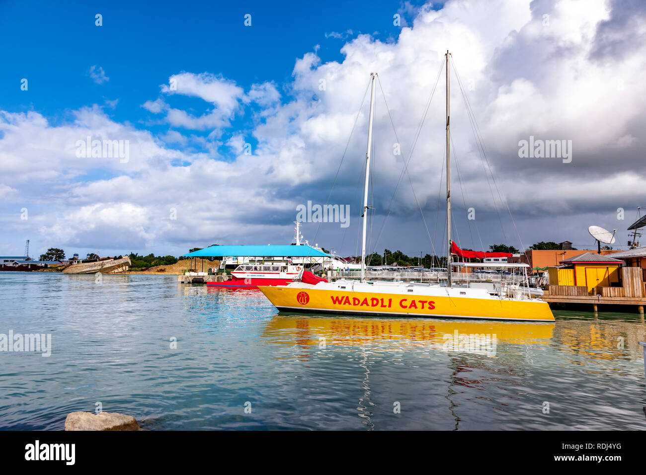 Wadadli Cats moored St John's, Antigua, in the Leeward Islands of the ...