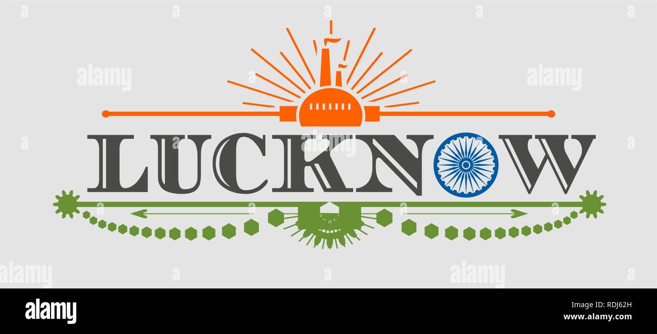 Lucknow city name with flag colors styled letter O Stock Vector Image ...