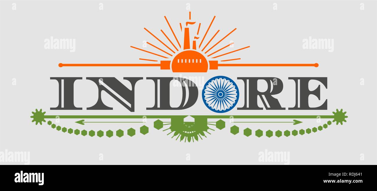 Indore city name with flag colors styled letter O Stock Vector Image ...