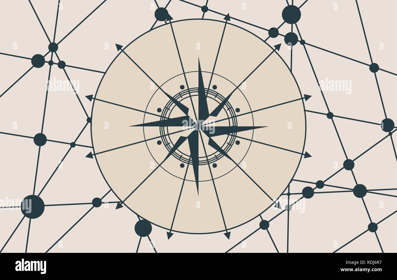 Compass symbol on geometry pattern Stock Vector Image & Art - Alamy