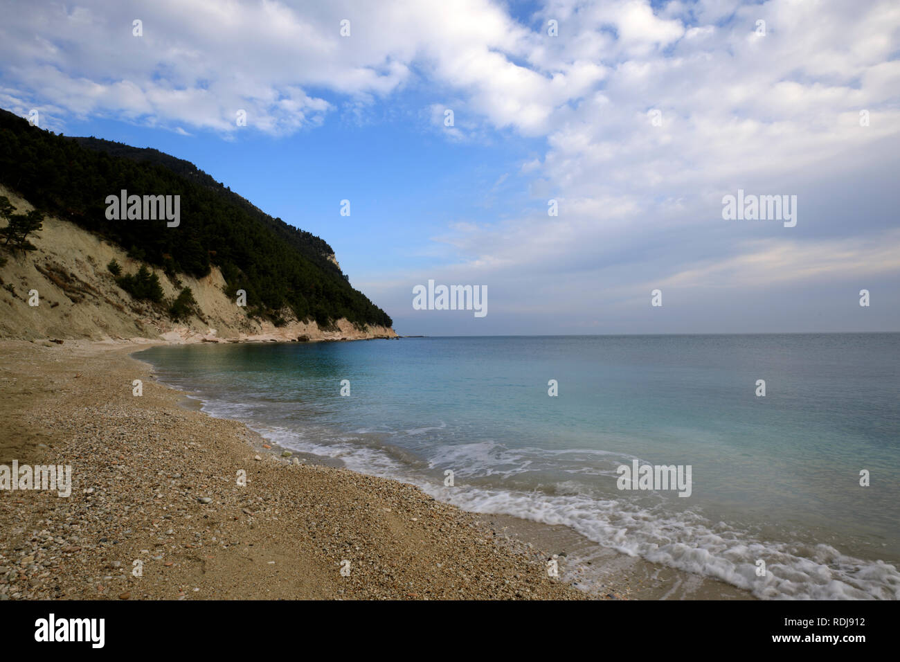 Sassi Neri beach, Riviera del Conero, Adriatic Sea, Sirolo, Ancona ...