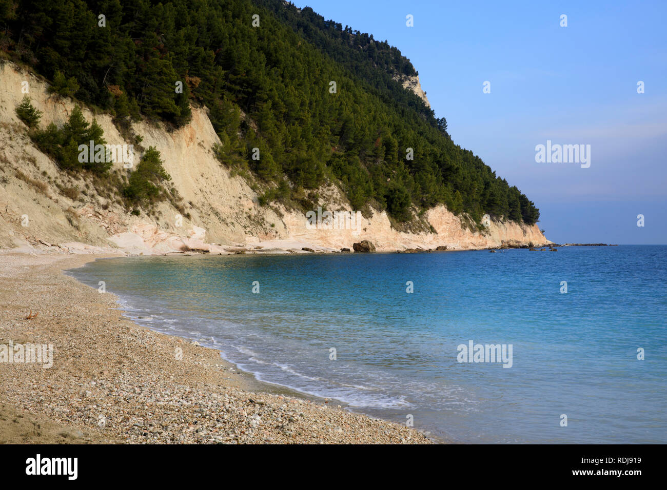 Sassi Neri beach, Riviera del Conero, Adriatic Sea, Sirolo, Ancona ...