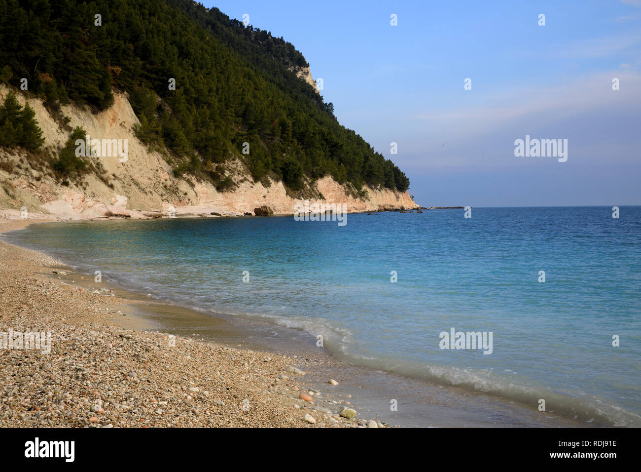 Sassi Neri beach, Riviera del Conero, Adriatic Sea, Sirolo, Ancona ...