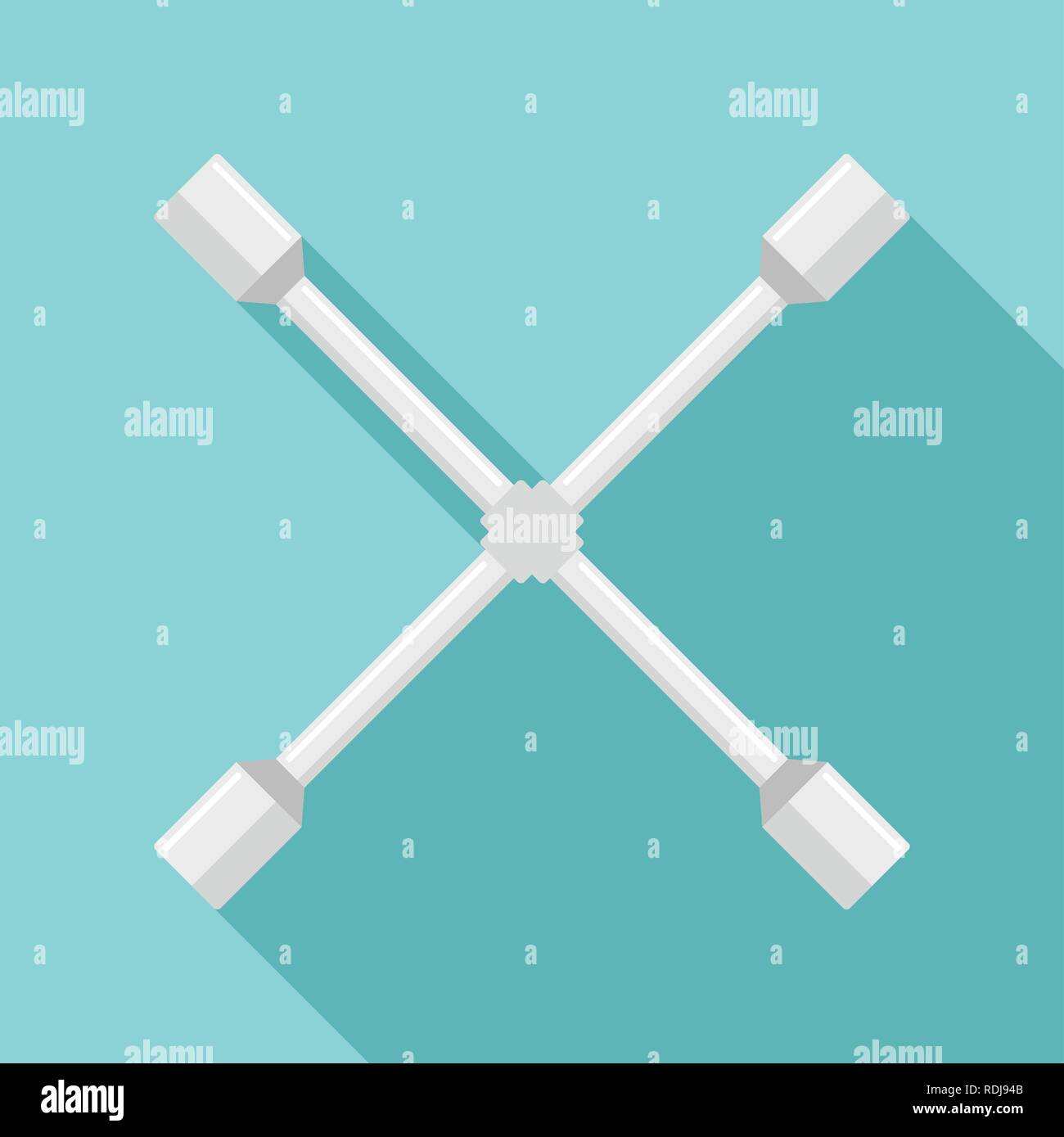 Cross wheel key icon. Flat illustration of cross wheel key vector icon ...