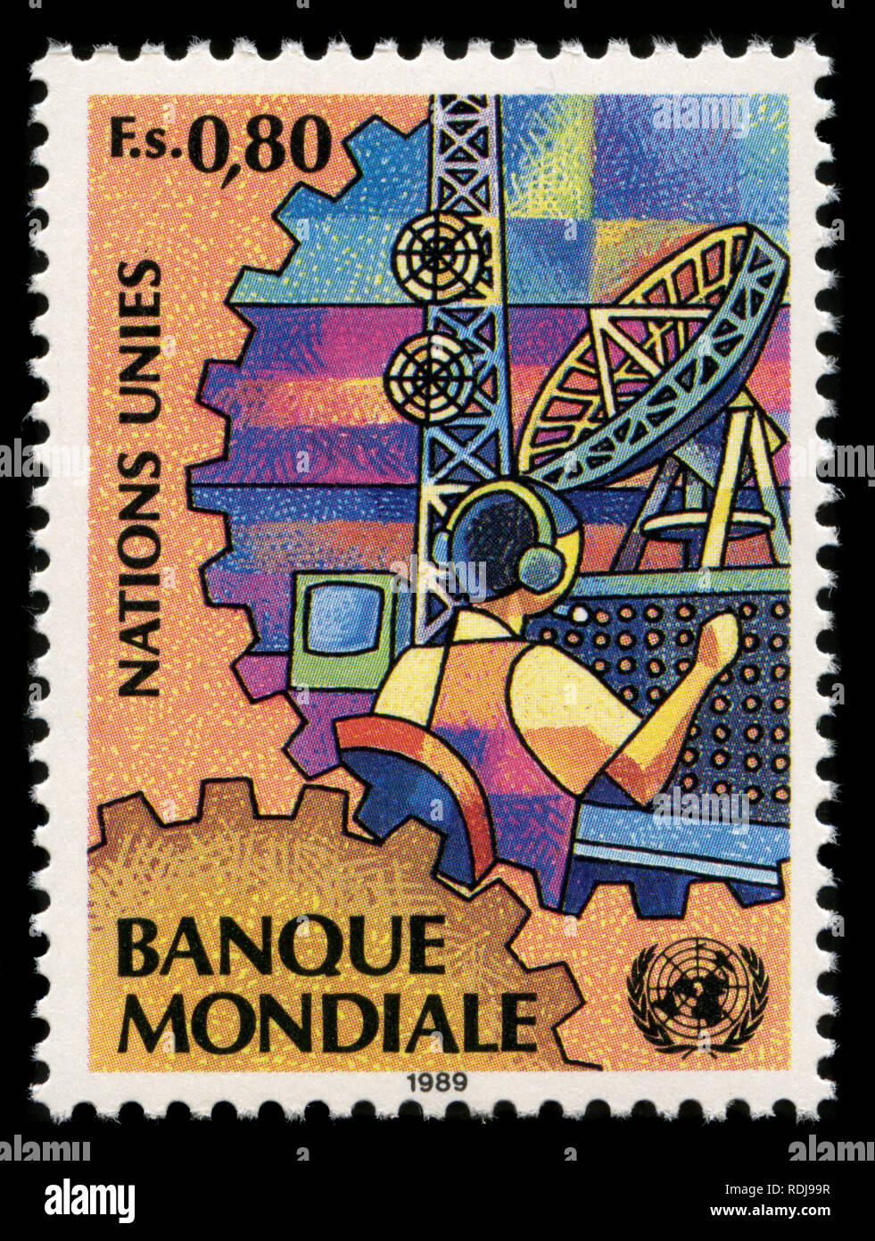 Postage stamp from the United Nations offices in Geneva issued in 1989 ...
