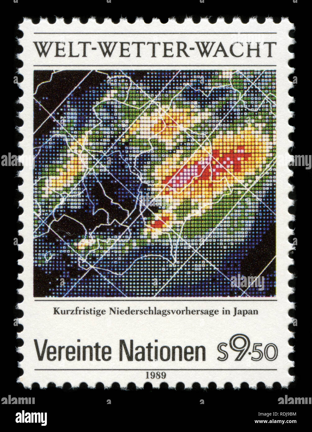 Postage stamp from the United Nations offices in Vienna issued in 1989 ...