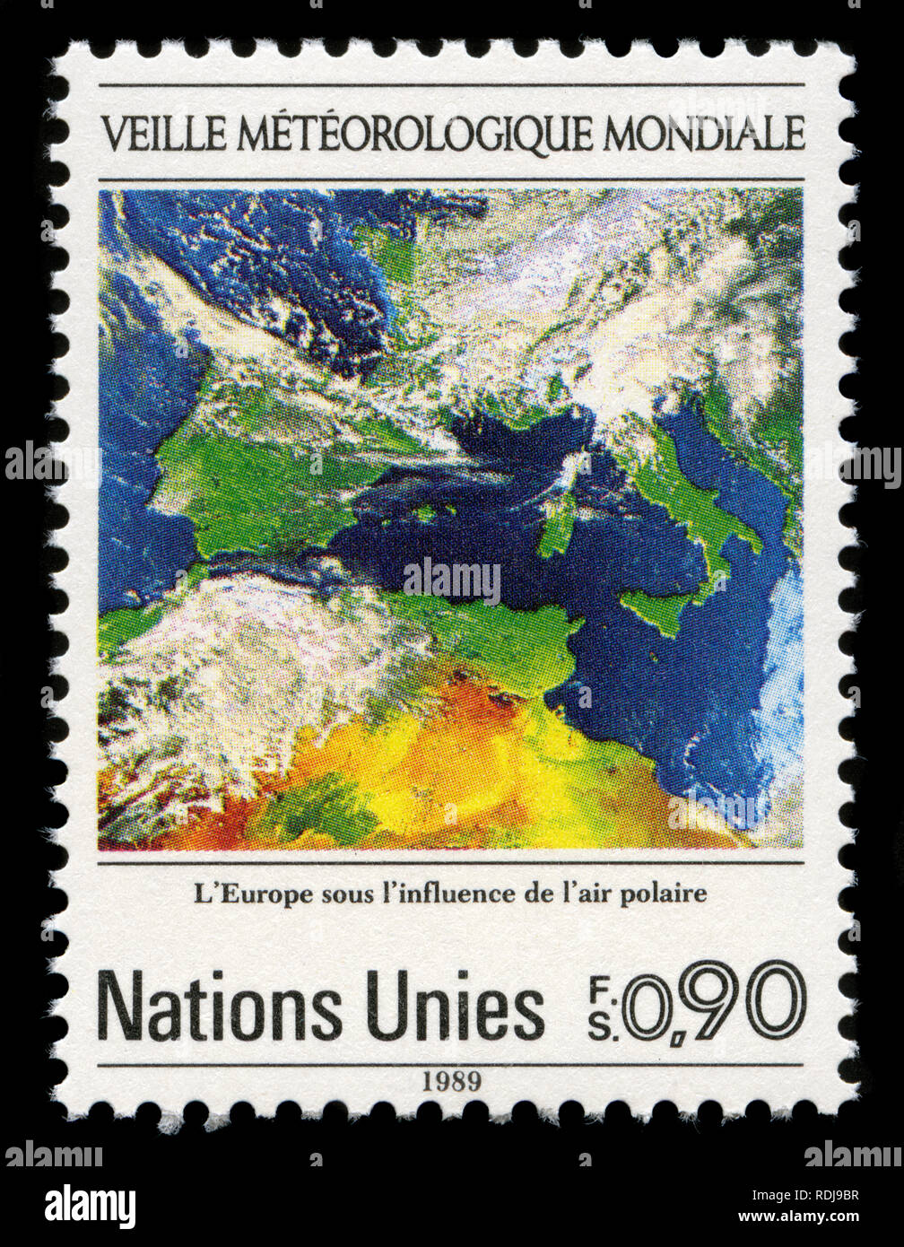 Postage stamp from the United Nations offices in Geneva issued in 1989 ...