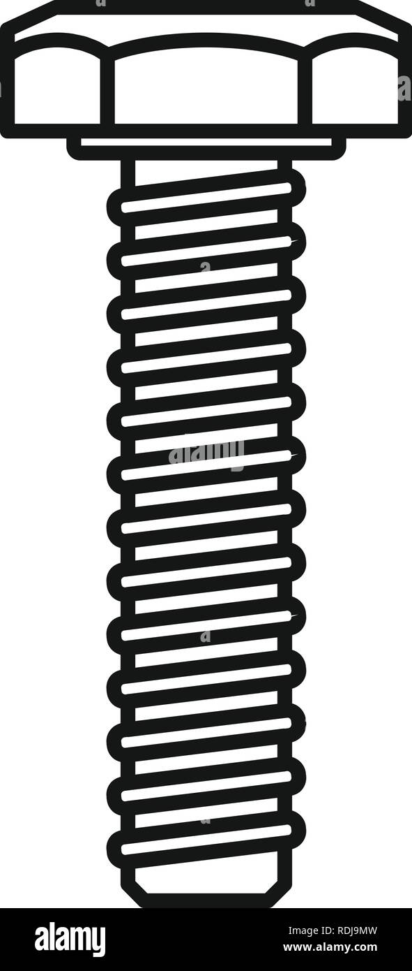 Metal bolt icon. Outline metal bolt vector icon for web design isolated ...