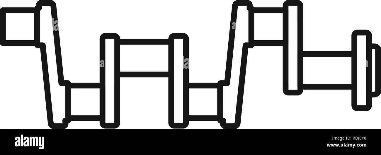 Car crankshaft icon. Outline car crankshaft vector icon for web design ...