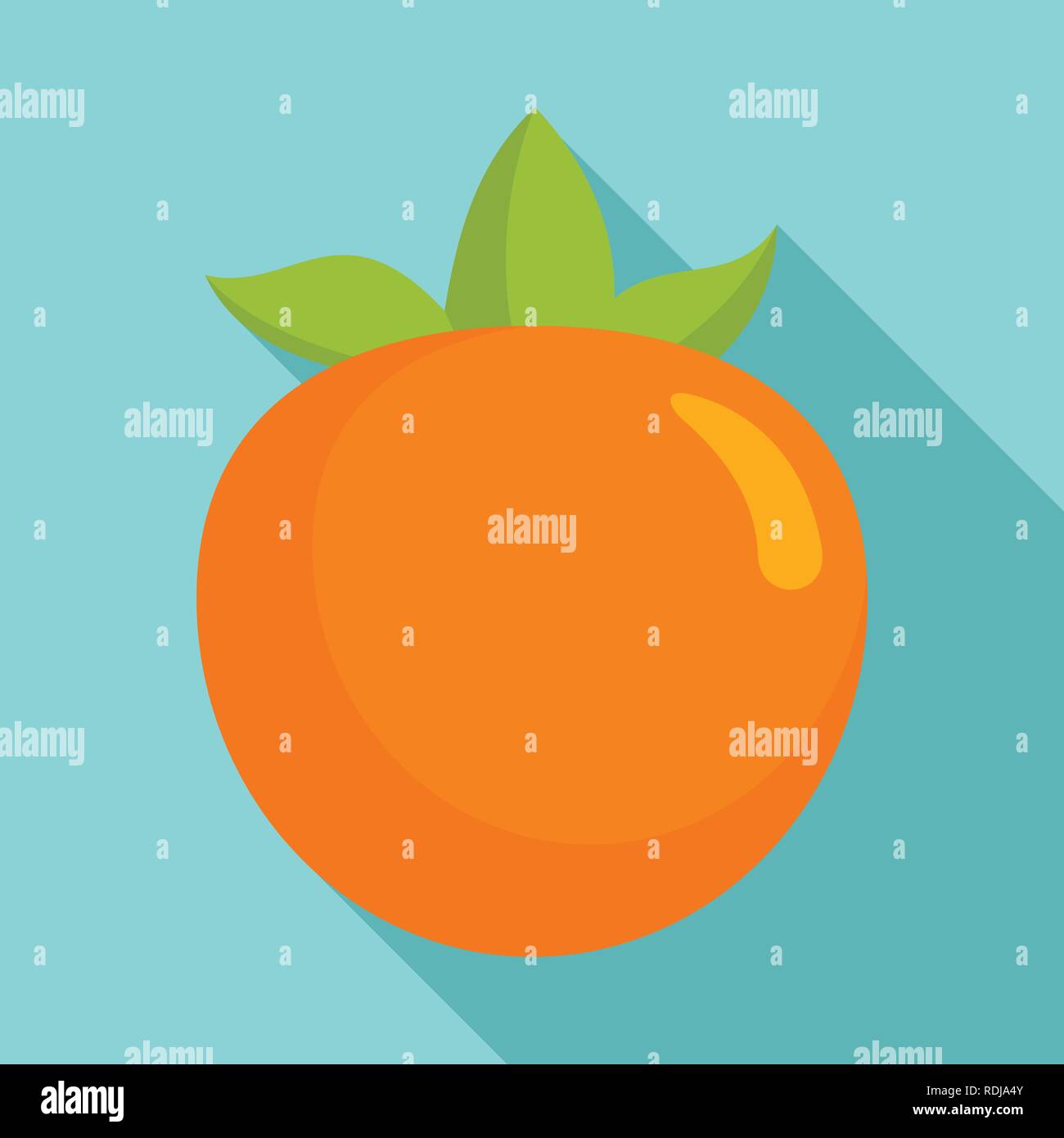 Persimmon fruit icon. Flat illustration of persimmon fruit vector icon ...