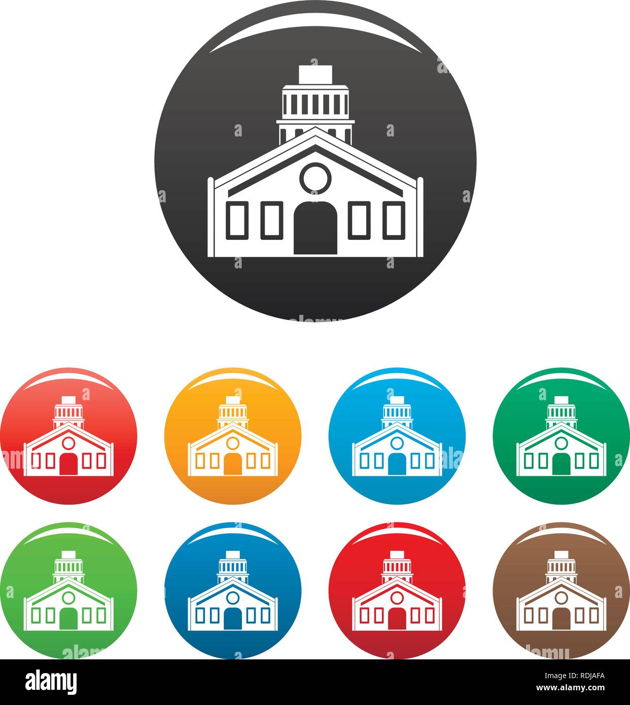 Chapel icons set 9 color vector isolated on white for any design Stock ...