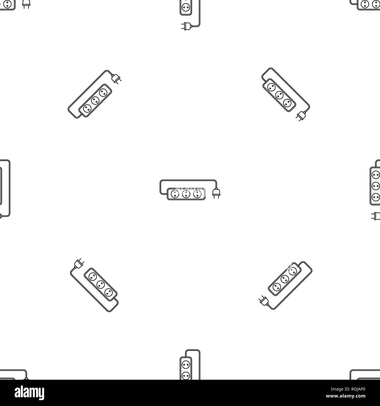 Extension cord icon. Outline illustration of extension cord vector icon ...