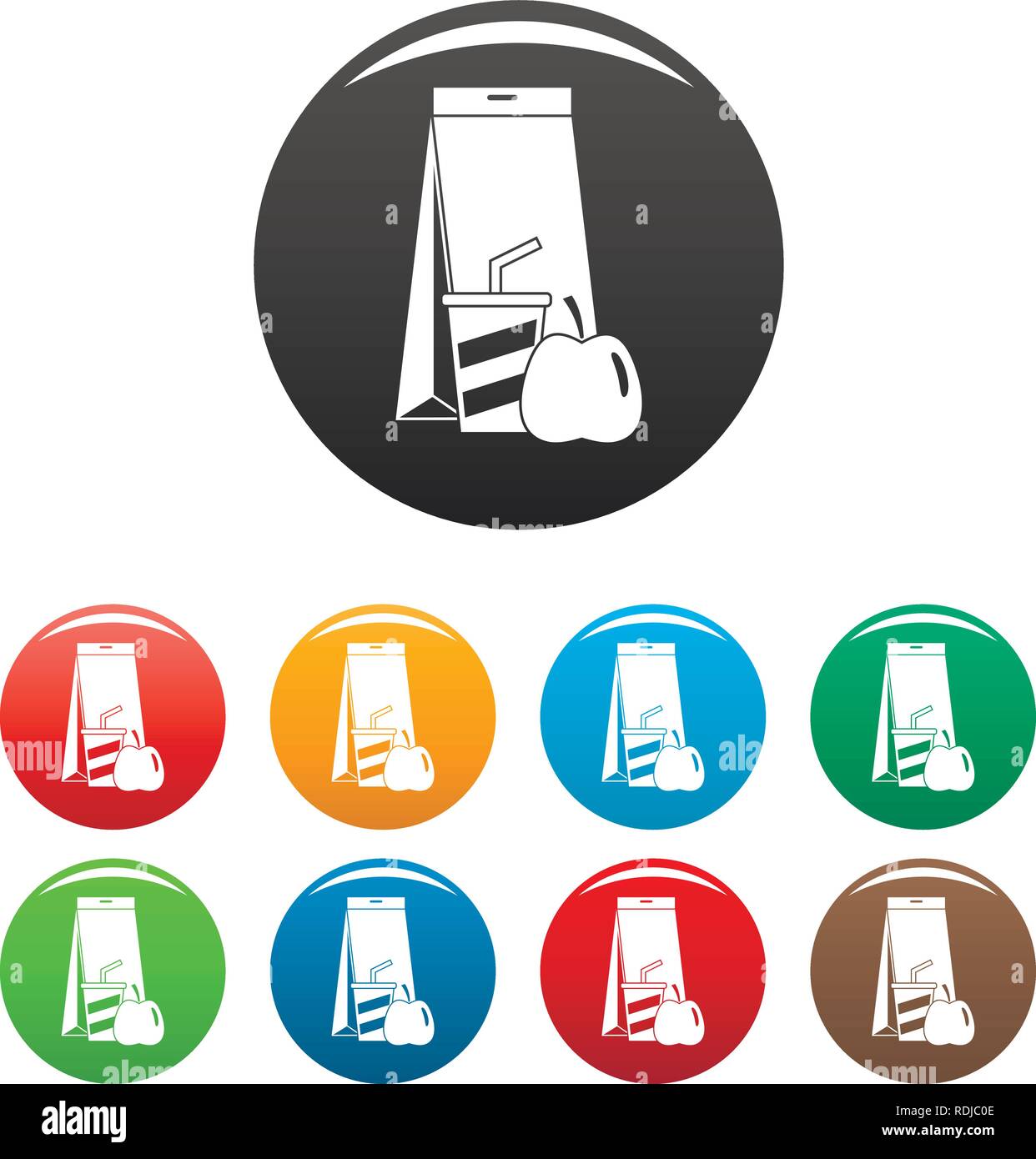 Lunch pack icons set 9 color vector isolated on white for any design ...