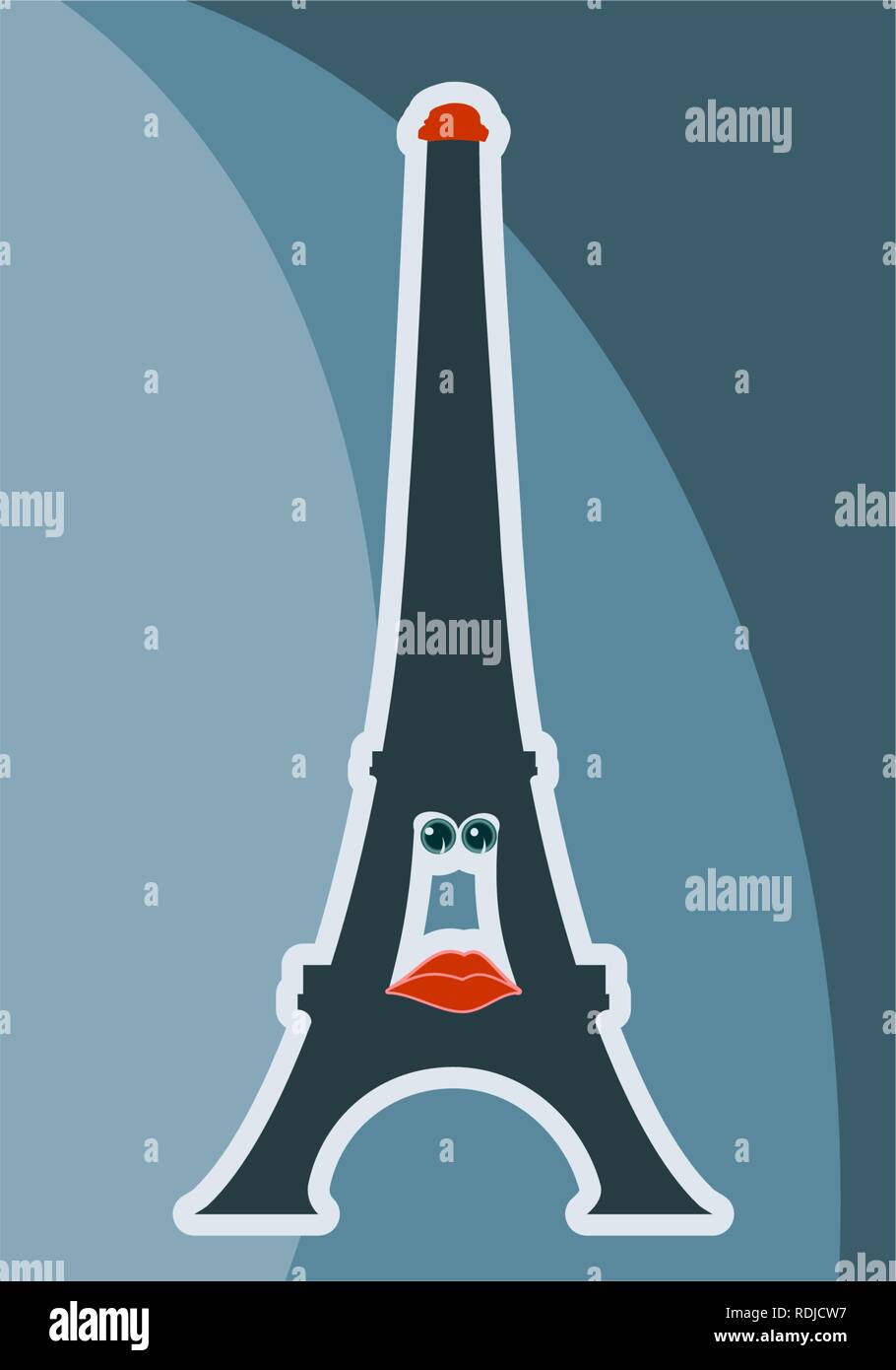 French Eiffel Tower Character illustration Stock Vector Image & Art - Alamy