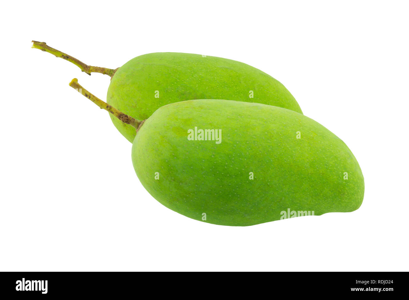 Green mango isolated on a white background Stock Photo - Alamy
