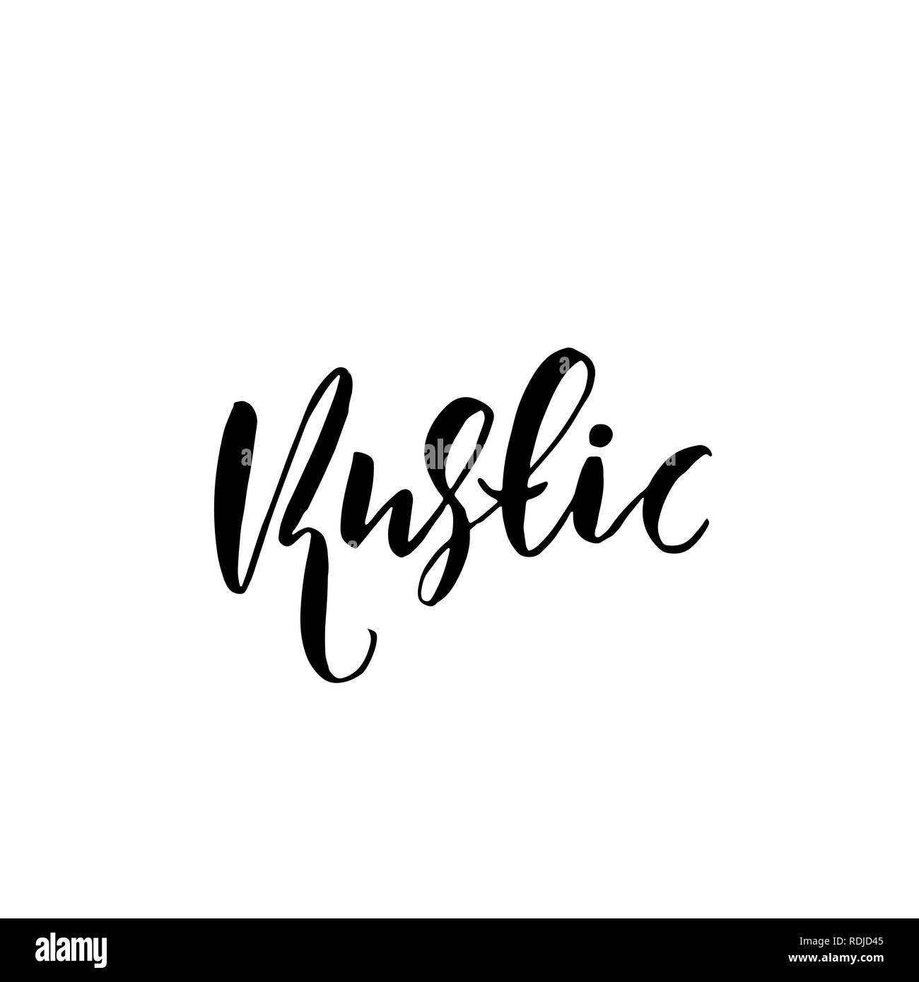 Modern brush lettering. Rustic. Vector handdrawn ink illustration Stock ...