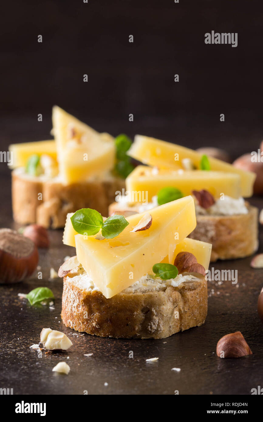 Canapes on baguette goat hi-res stock photography and images - Alamy