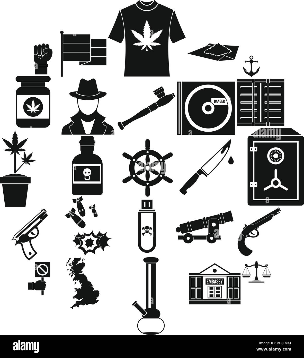 Crime investigation icons set, simple style Stock Vector Image & Art - Alamy