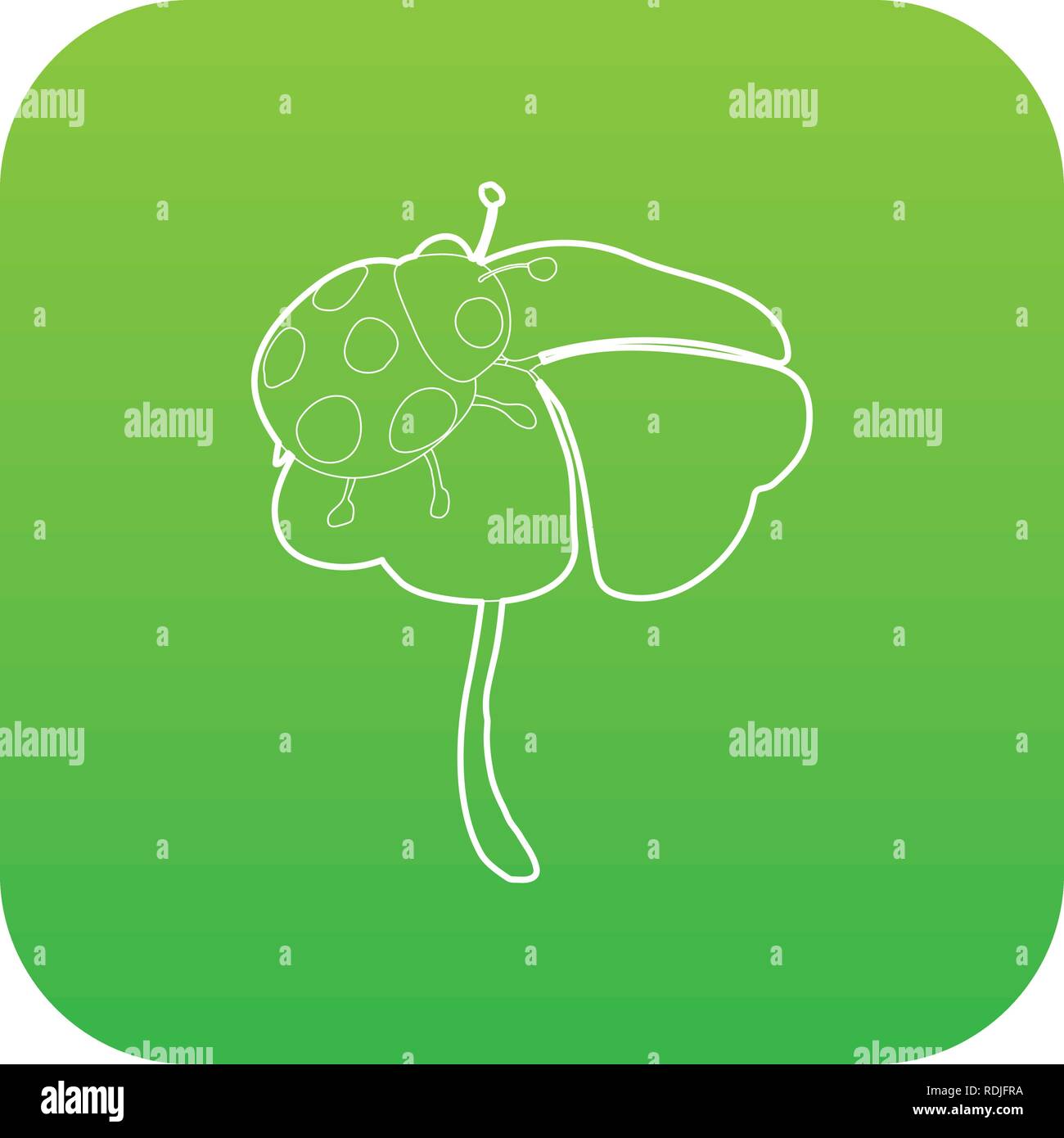 Ladybug sits on a flower icon green vector Stock Vector Image & Art - Alamy