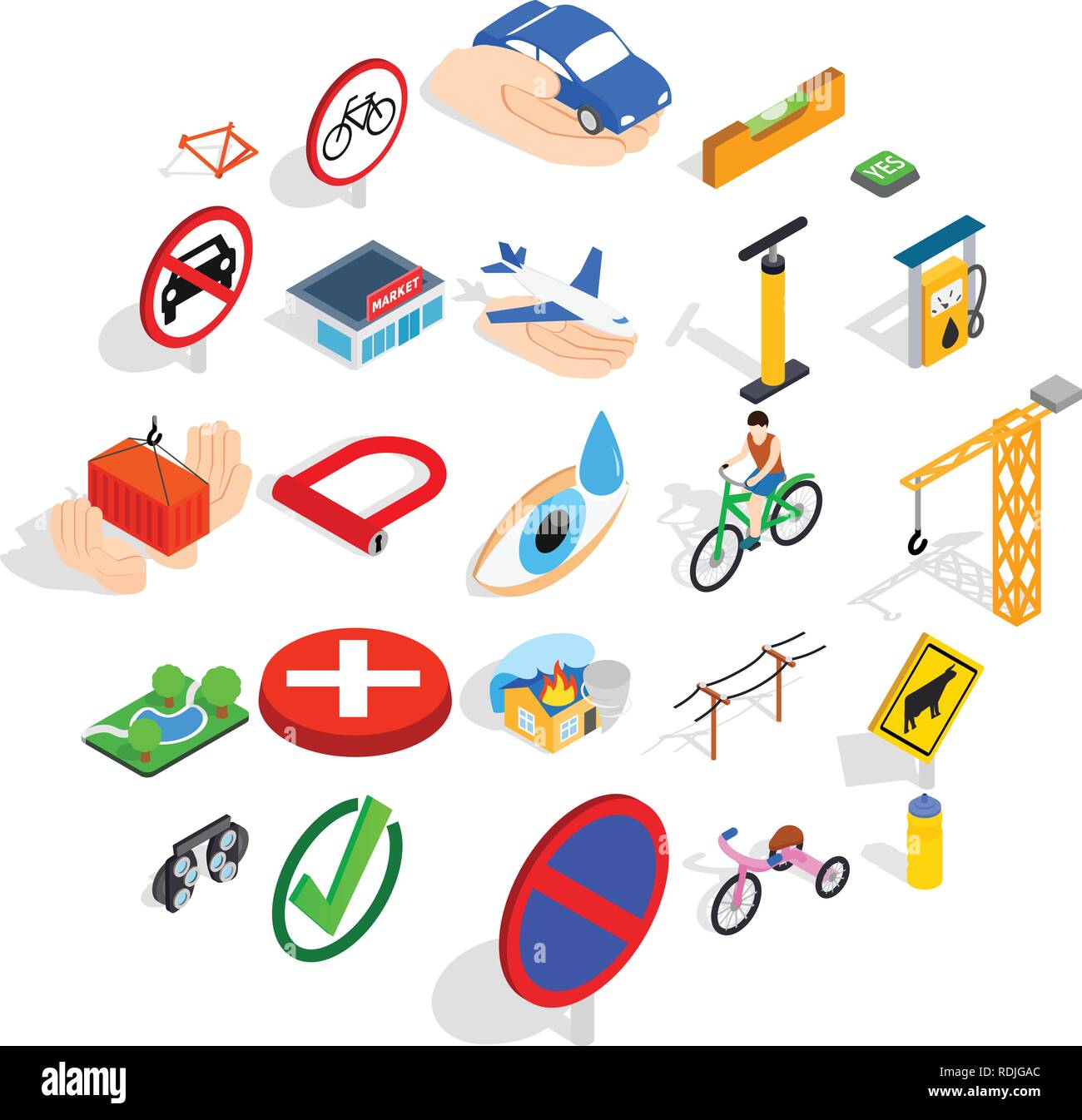 Intersection icons set, isometric style Stock Vector Image & Art - Alamy