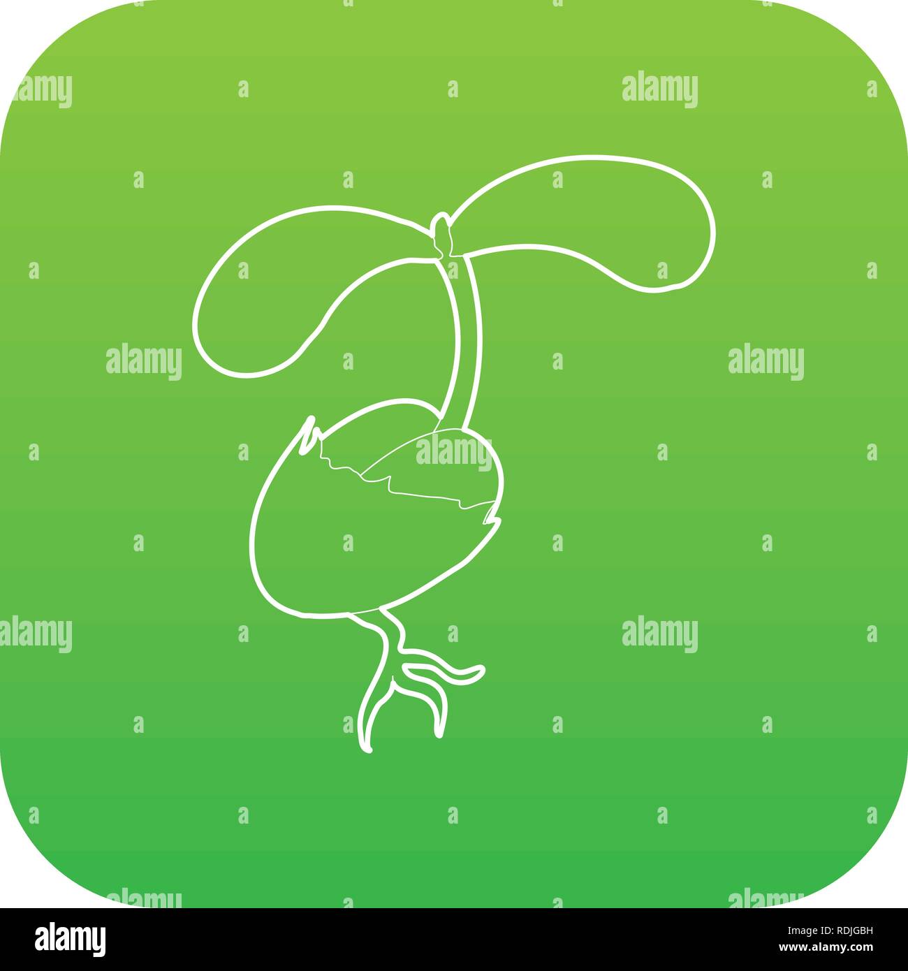 Sprout growing from seed icon green vector Stock Vector Image & Art - Alamy