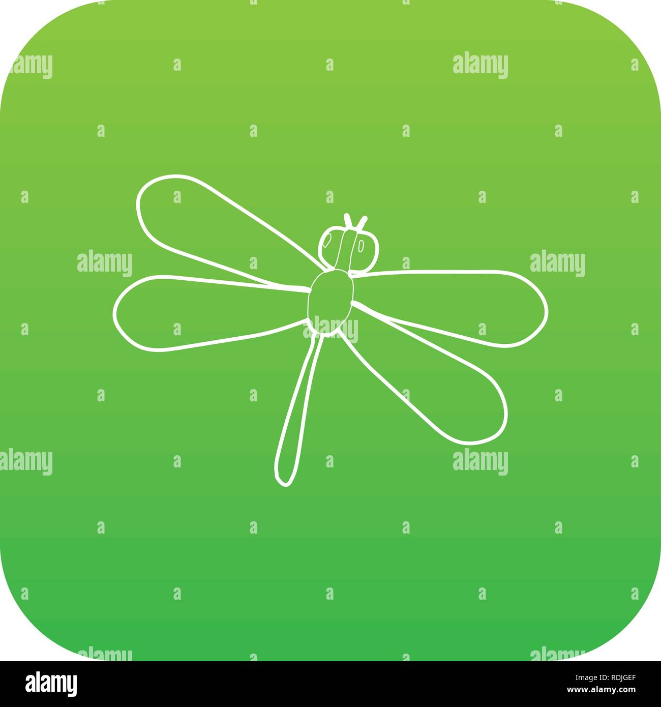 Dragonfly icon green vector Stock Vector Image & Art - Alamy