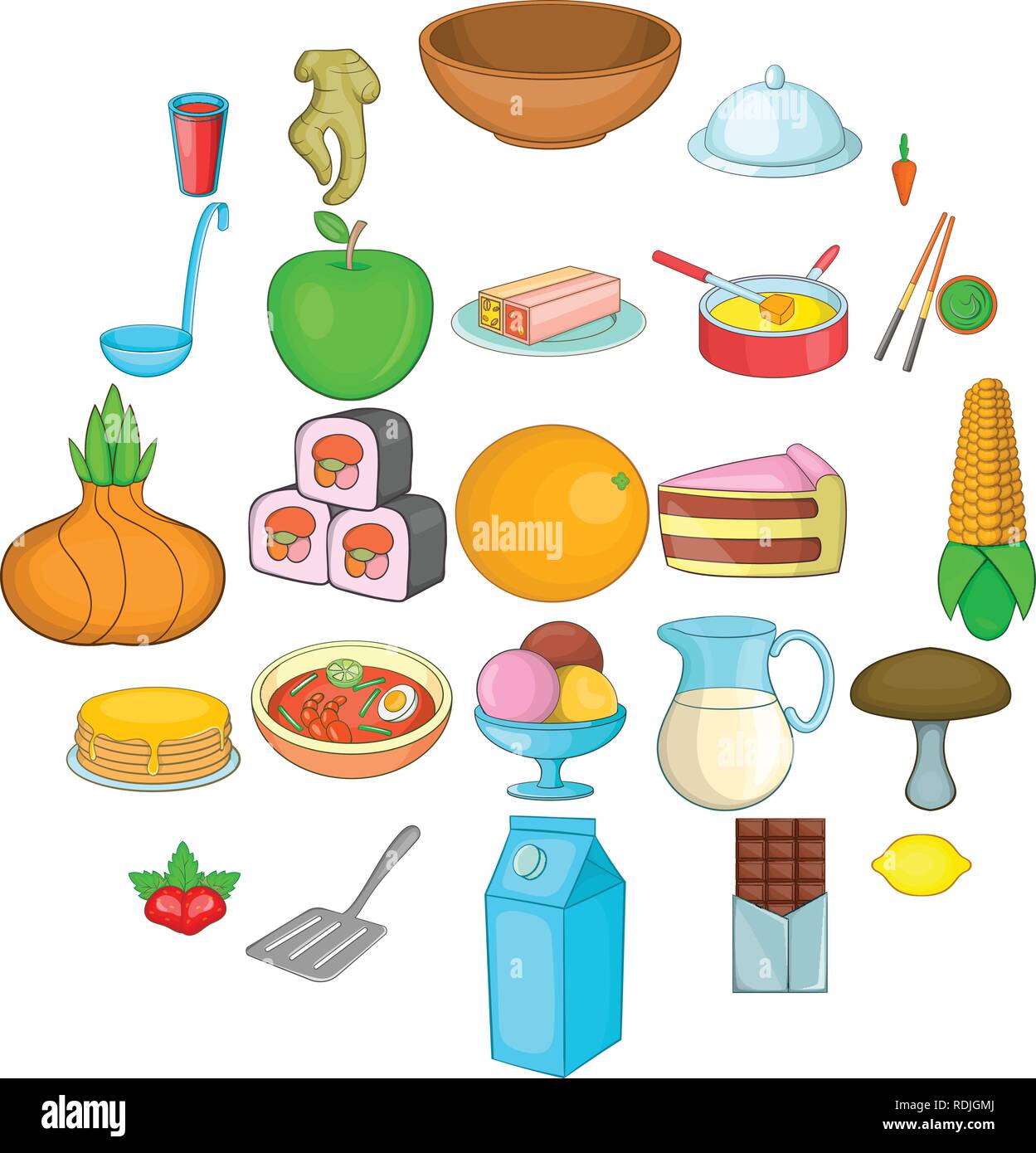 Culinary ingredient icons set, cartoon style Stock Vector Image & Art ...