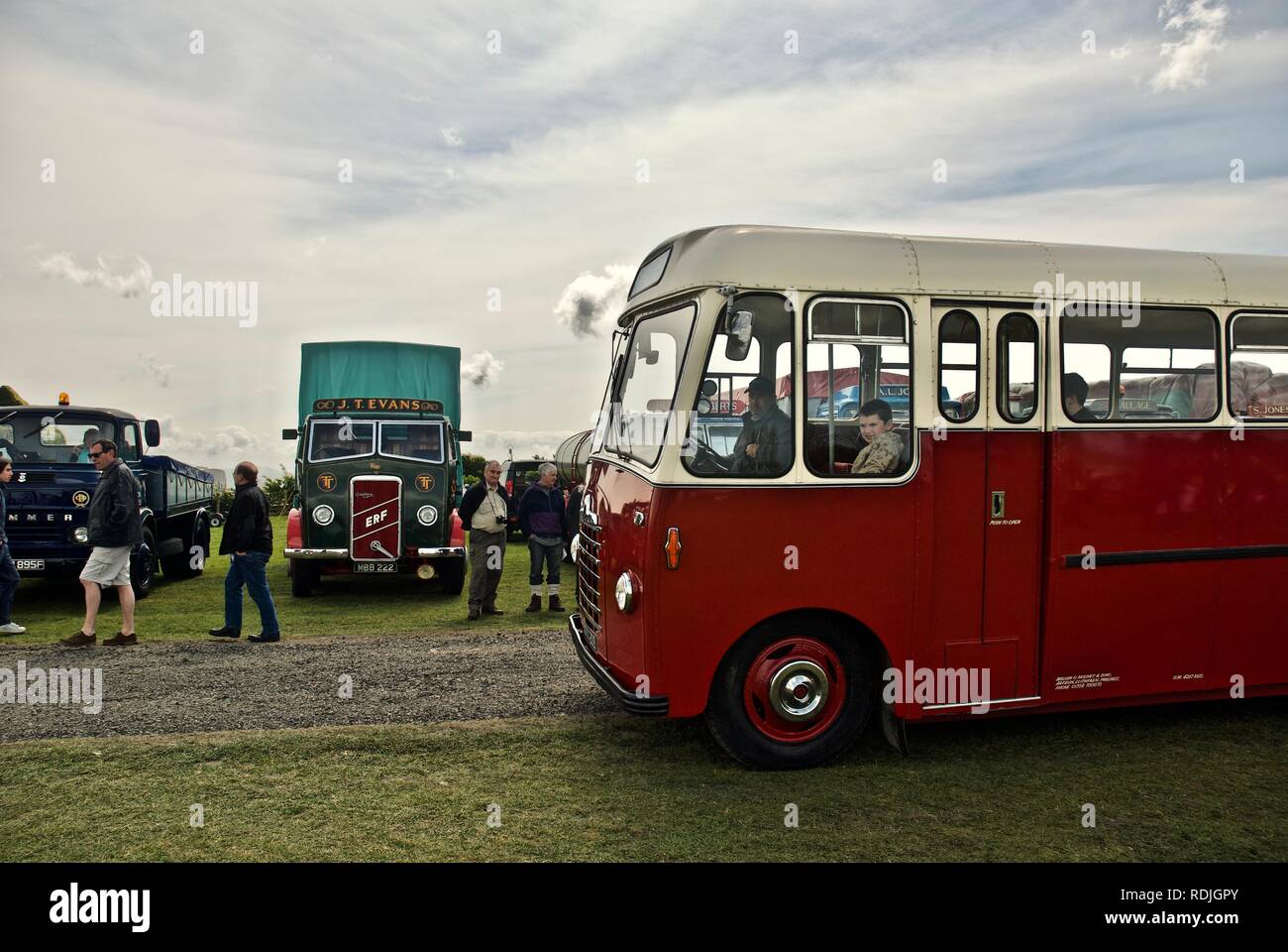 A vintage single decker Ribble bus at the Anglesey Vintage Rally ...