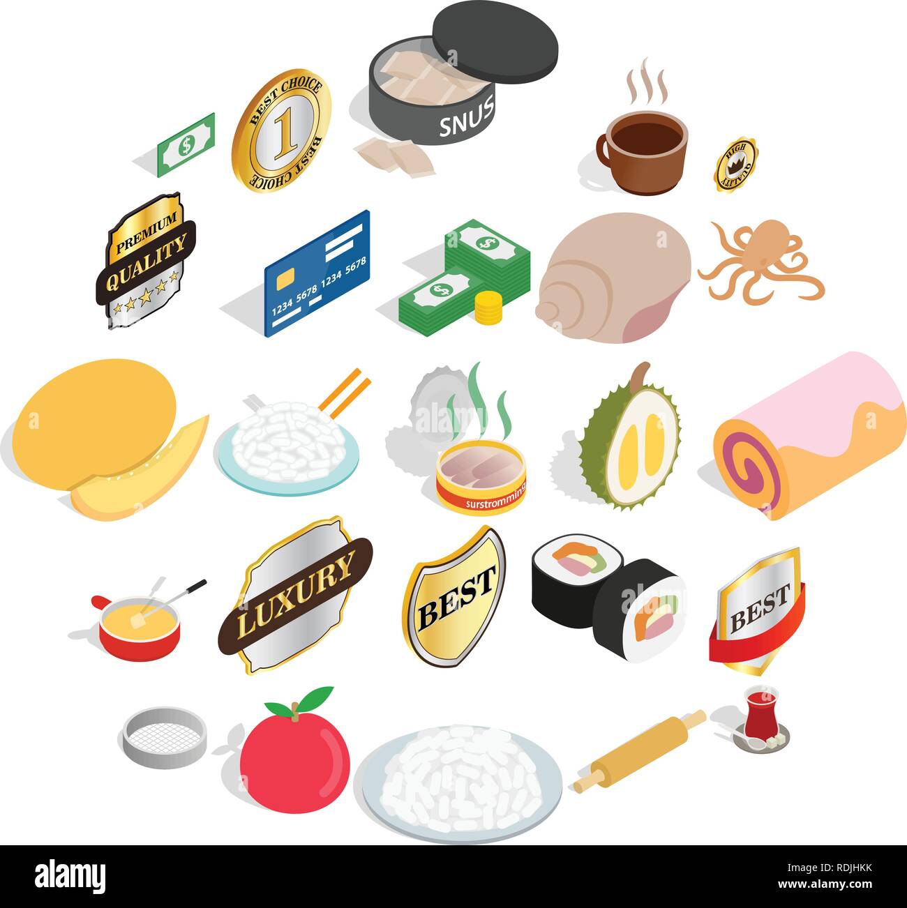 Pastille icons set, isometric style Stock Vector Image & Art - Alamy