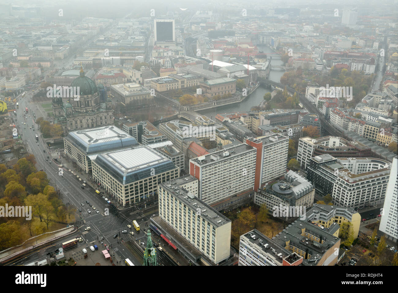Berlin, Germany - November 11, 2018. View over downtown Berlin, toward ...