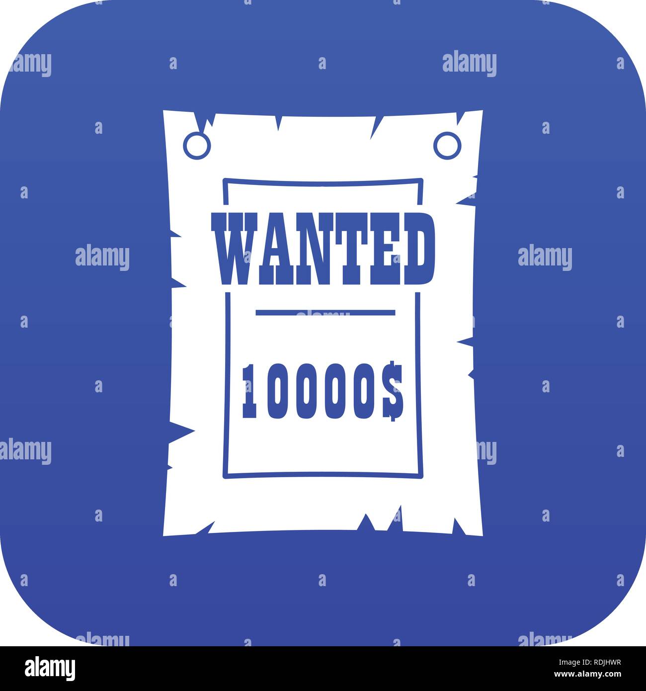 Vintage wanted poster icon digital blue Stock Vector Image & Art - Alamy