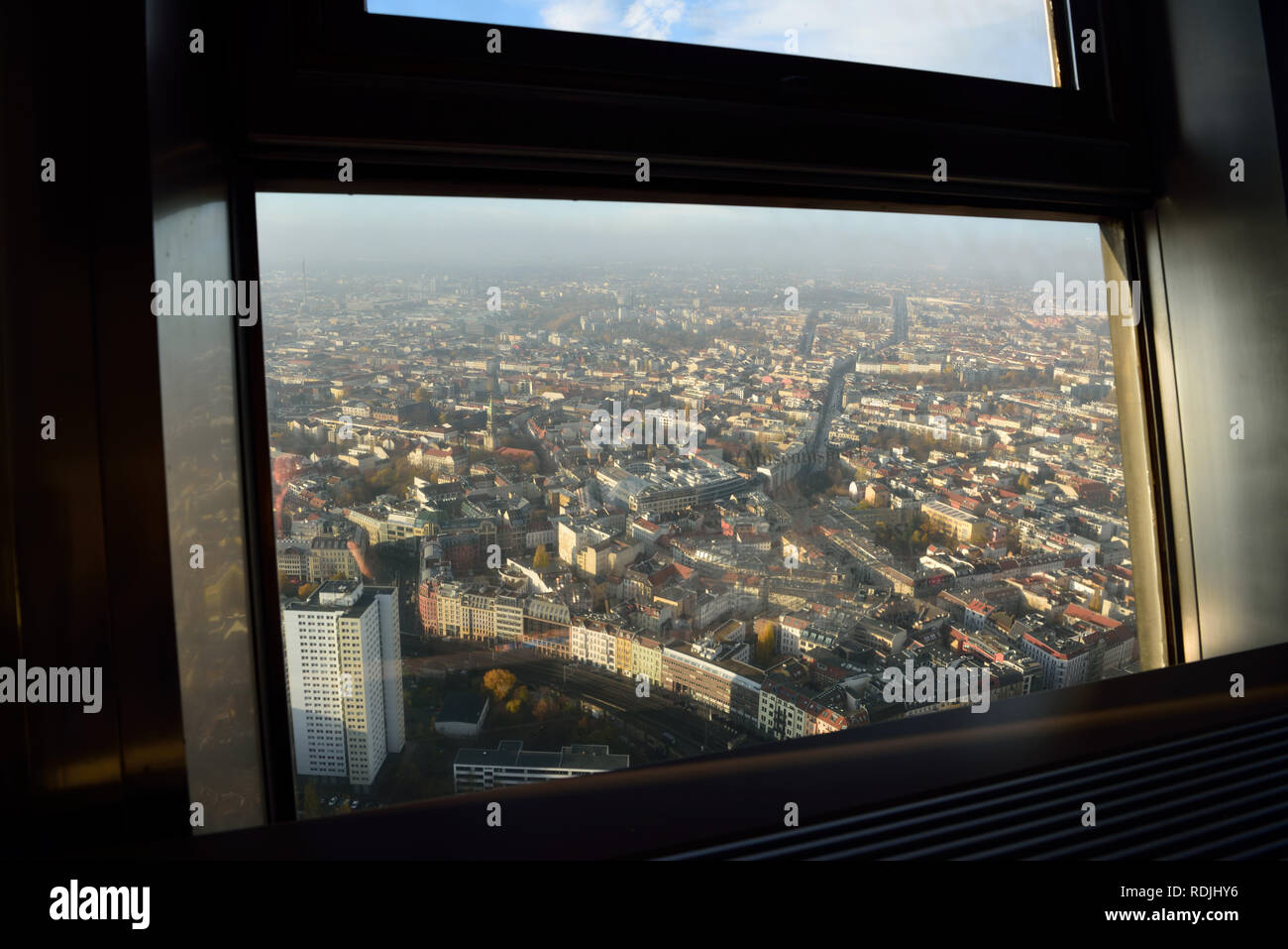 Berlin, Germany - November 11, 2018. View over Berlin from a window of ...
