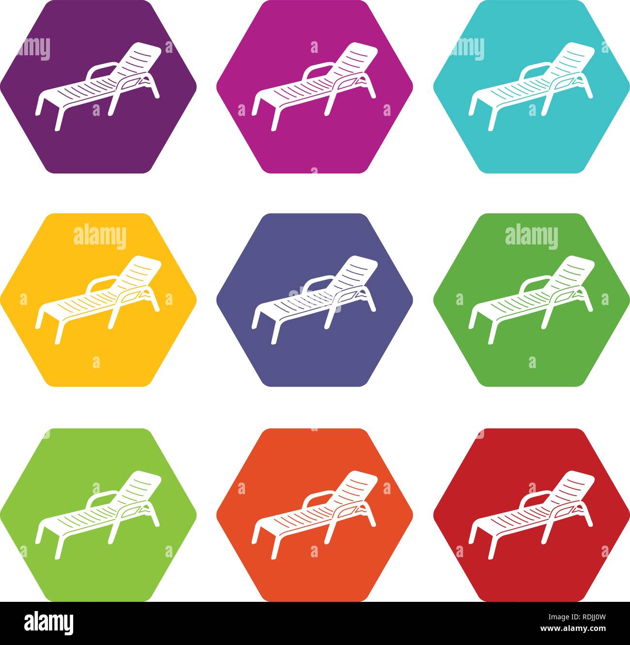 Chaise icons set 9 vector Stock Vector Image & Art - Alamy