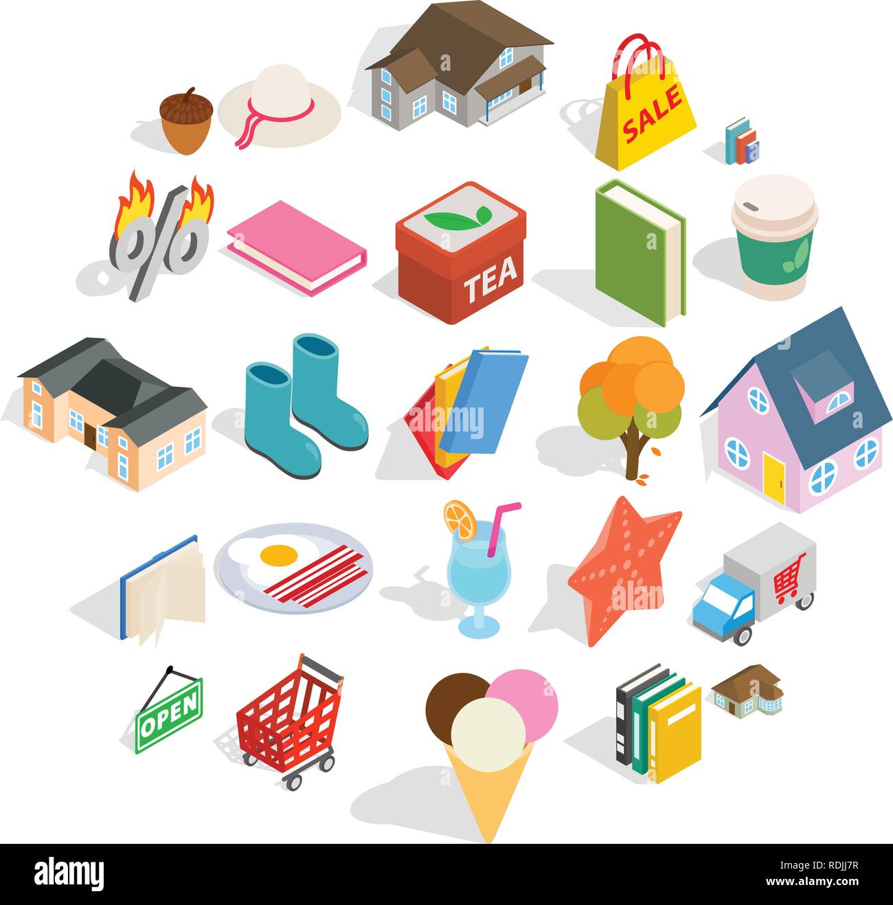 Sale of label icons set, isometric style Stock Vector Image & Art - Alamy